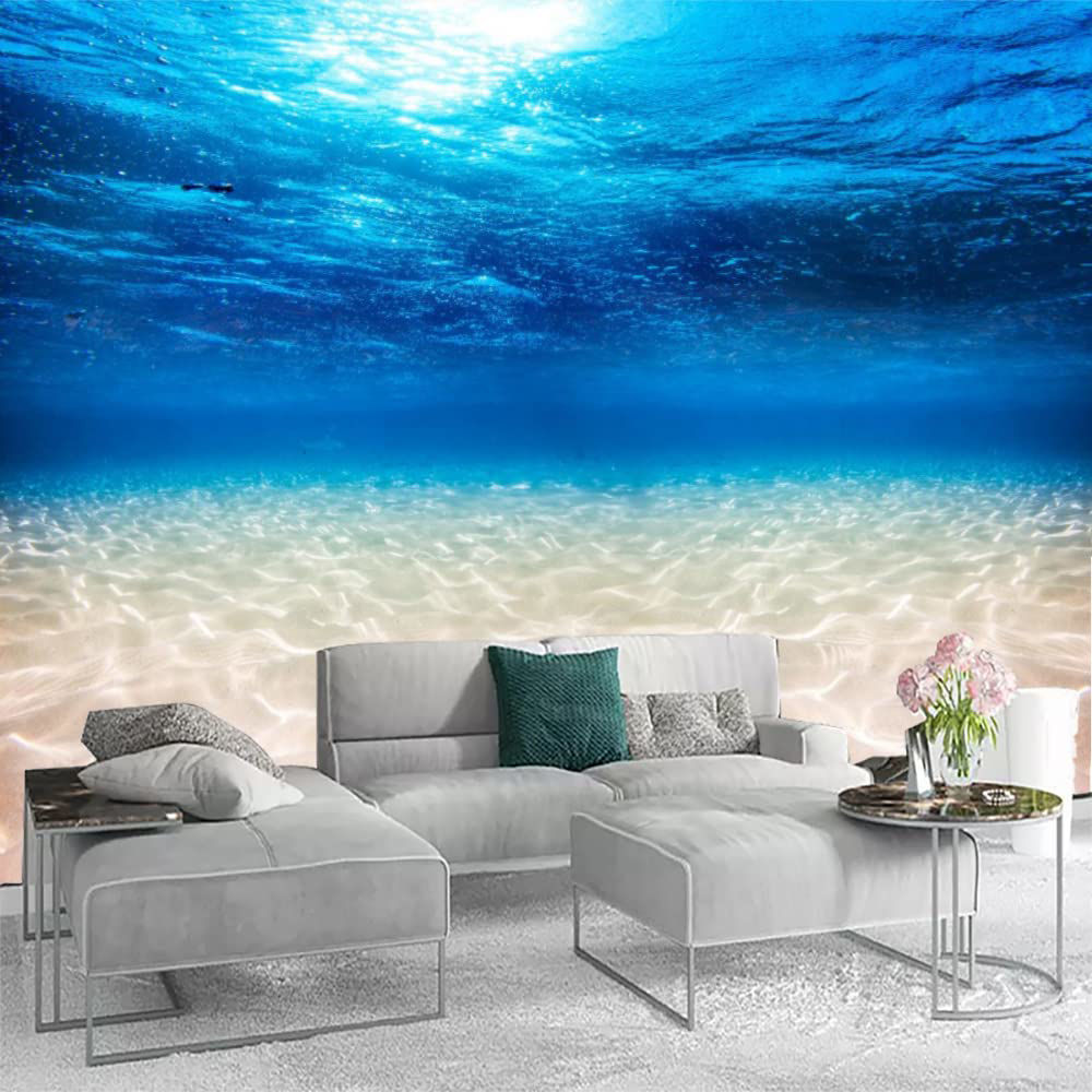 GetUSCart- ATTAFE Underwater Blue Ocean 3D Mural Wallpaper, Wide Sandy ...
