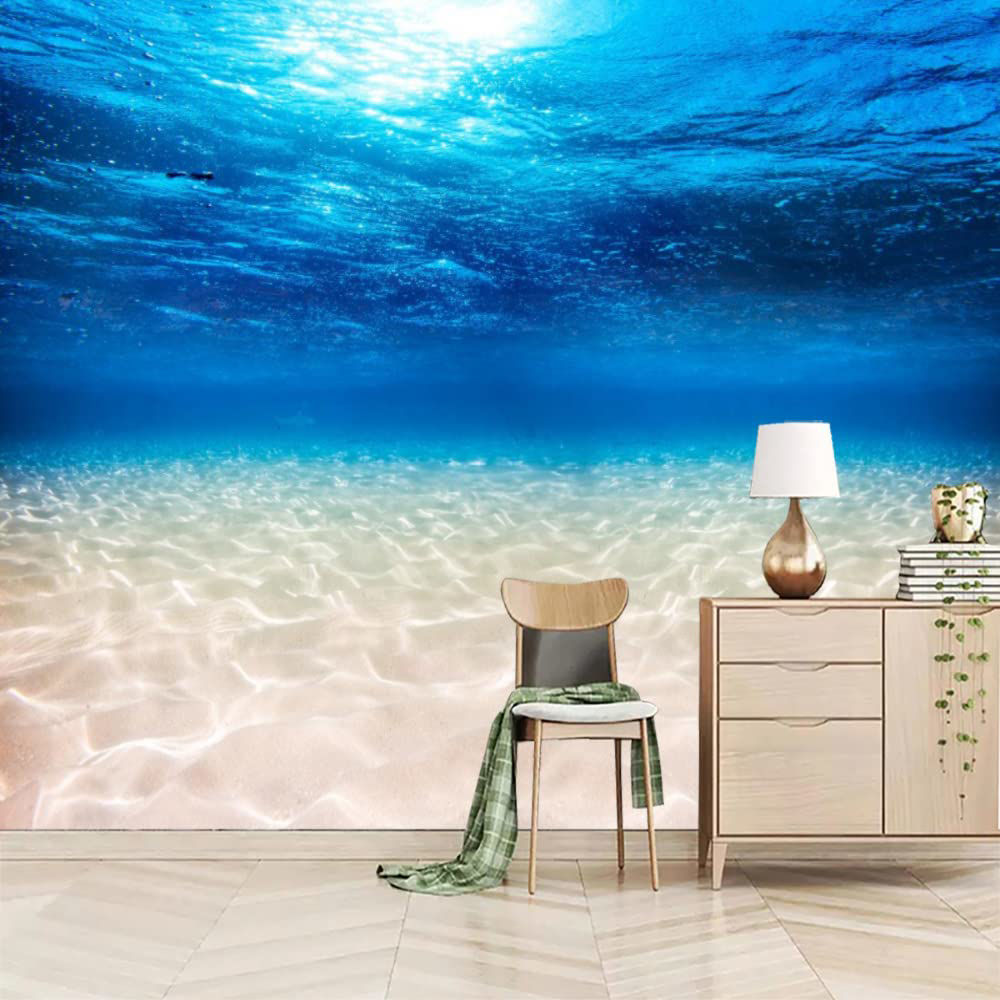 GetUSCart- ATTAFE Underwater Blue Ocean 3D Mural Wallpaper, Wide Sandy ...