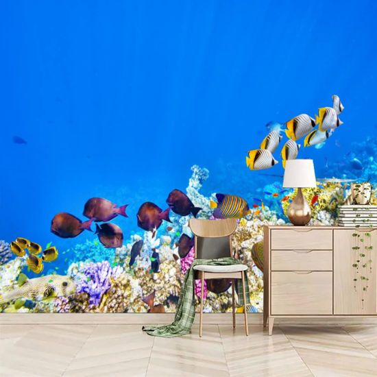 GetUSCart- ATTAFE Colorful Tropical Reef with Fish 3D Mural Wallpaper ...
