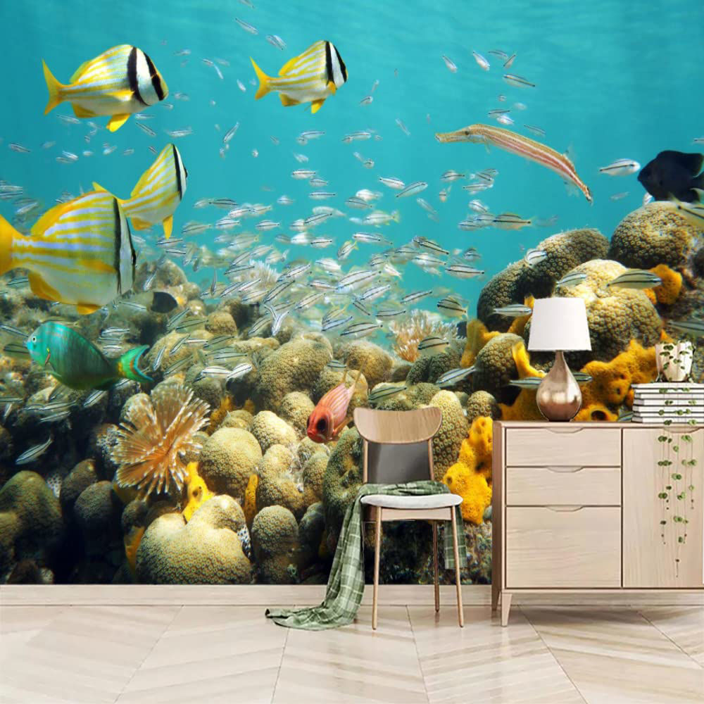 GetUSCart- ATTAFE Underwater Coral Reef 3D Mural Wallpaper, Tropical ...
