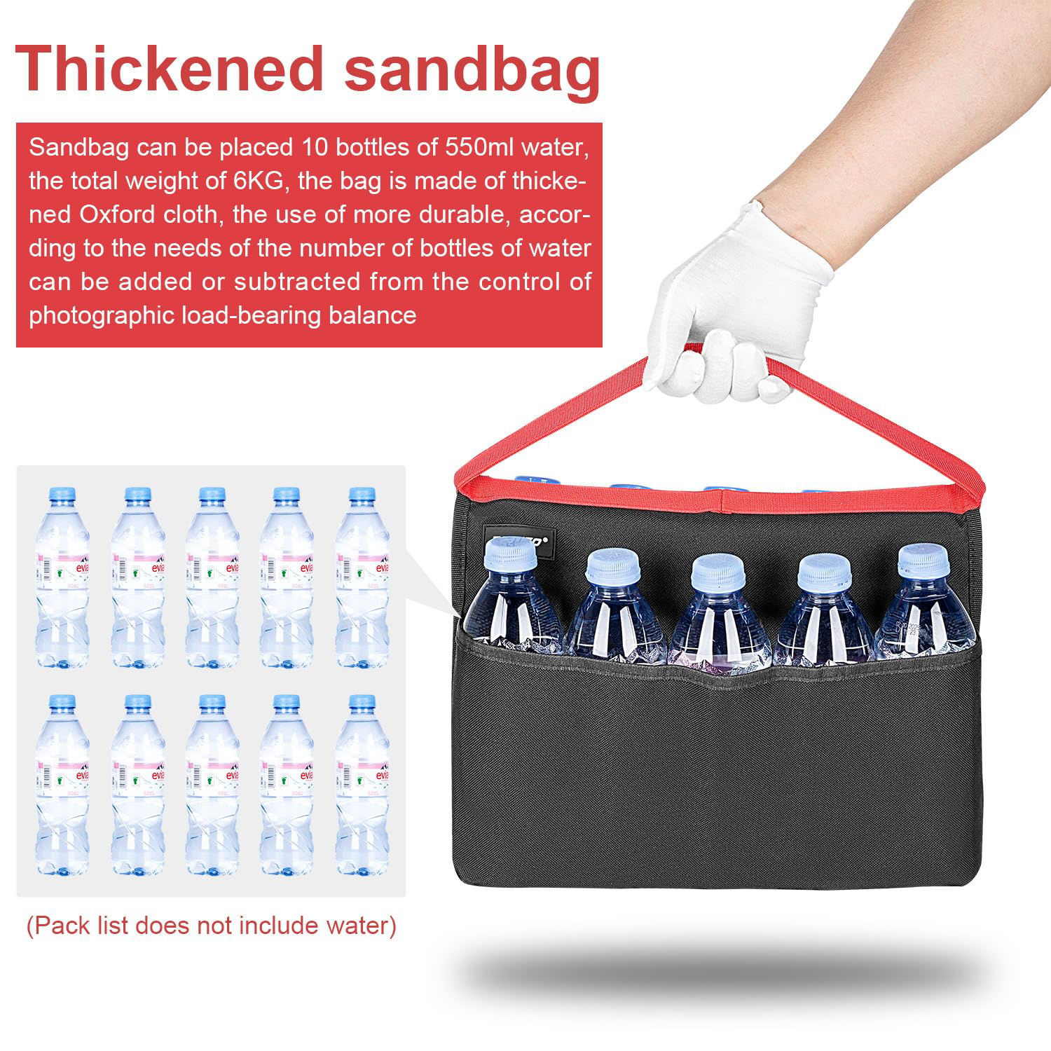 GetUSCart- Multi-Pocket Carry Weight Bag Replace Heavy-Duty Sandbag ...