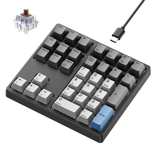 GetUSCart- Kisnt Mechanical Number Pad, 34 Key Hot Swappable Numpad ...