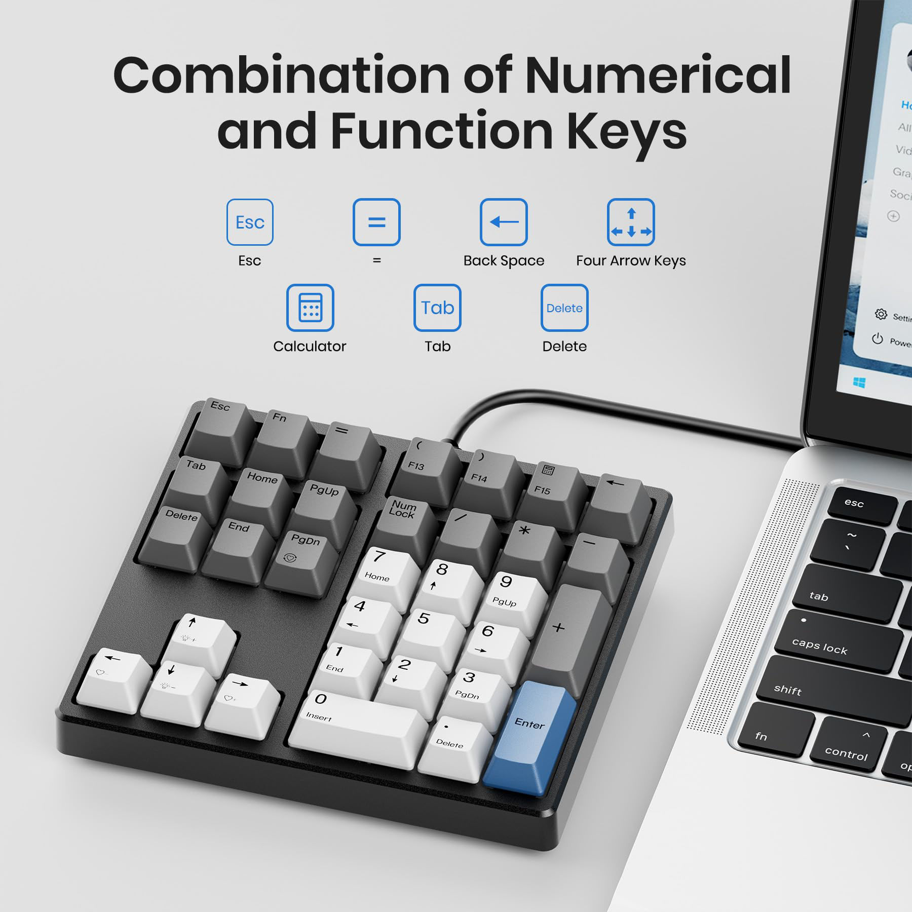 GetUSCart- Kisnt Mechanical Number Pad, 34 Key Hot Swappable Numpad ...