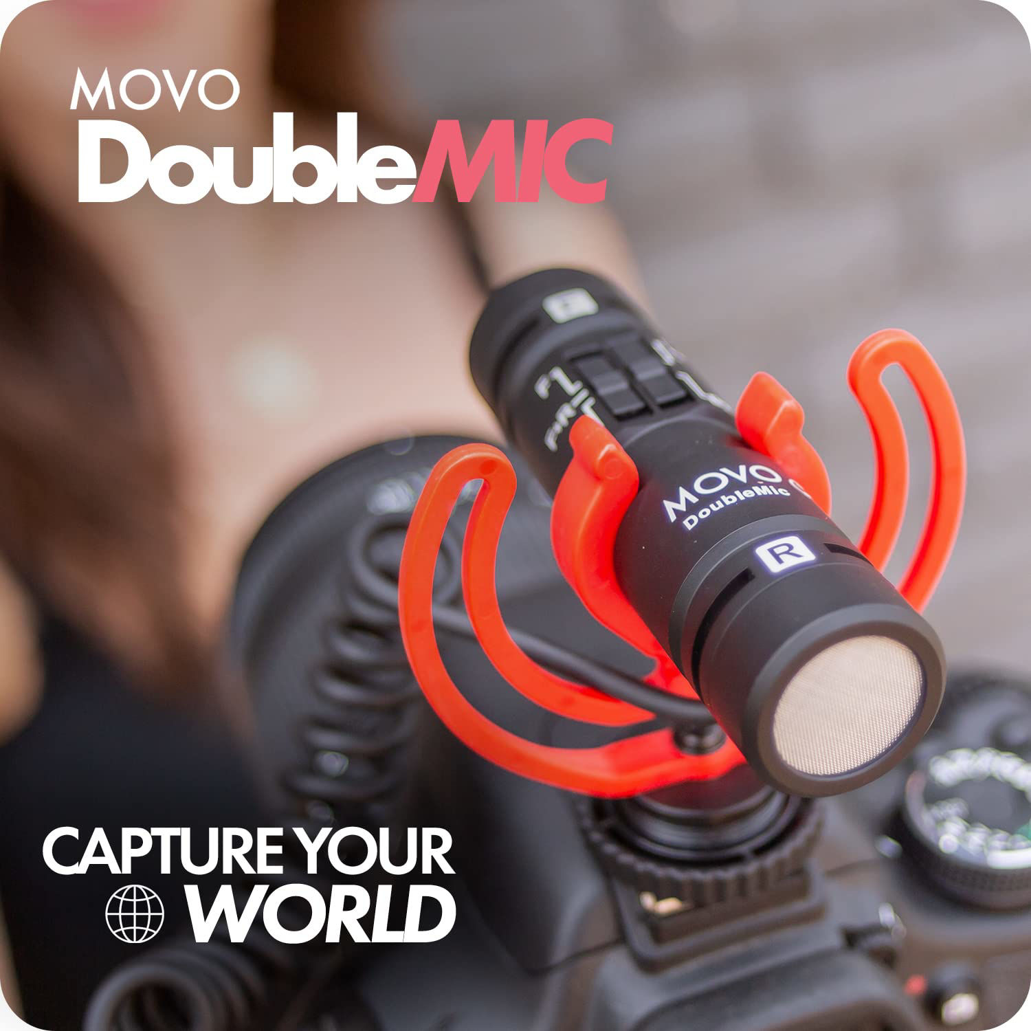 GetUSCart- Movo DoubleMic V2 Two-Sided Shotgun Mic for Camera Vlogging ...