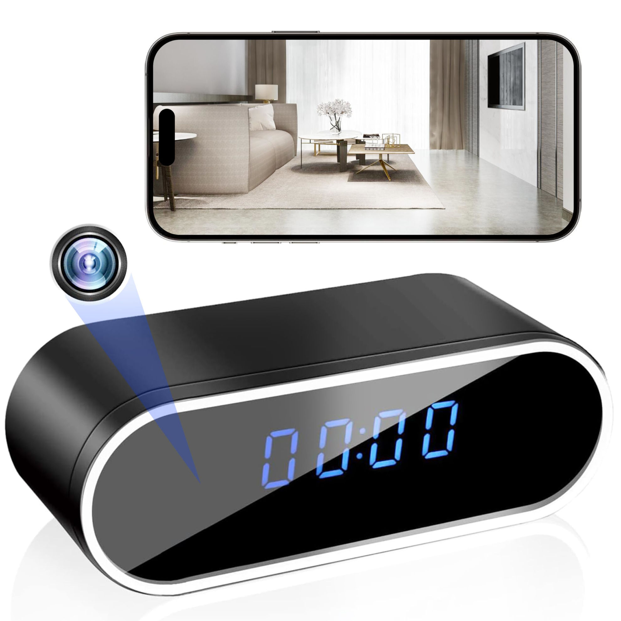 GetUSCart- NJINALW Hidden Camera Clock, WiFi Spy Camera HD 1080P ...