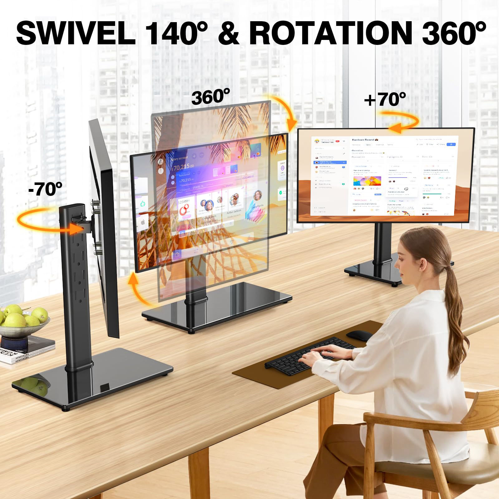 GetUSCart- Single Monitor Stand VESA Mount for 13-32 Inch Screens, Free ...