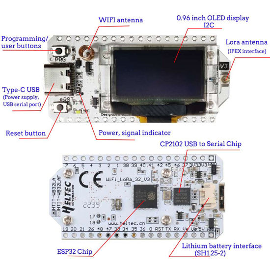 GetUSCart- DIYmall 2 Sets 915MHZ ESP32 Lora V3 WiFi+BLE Development ...