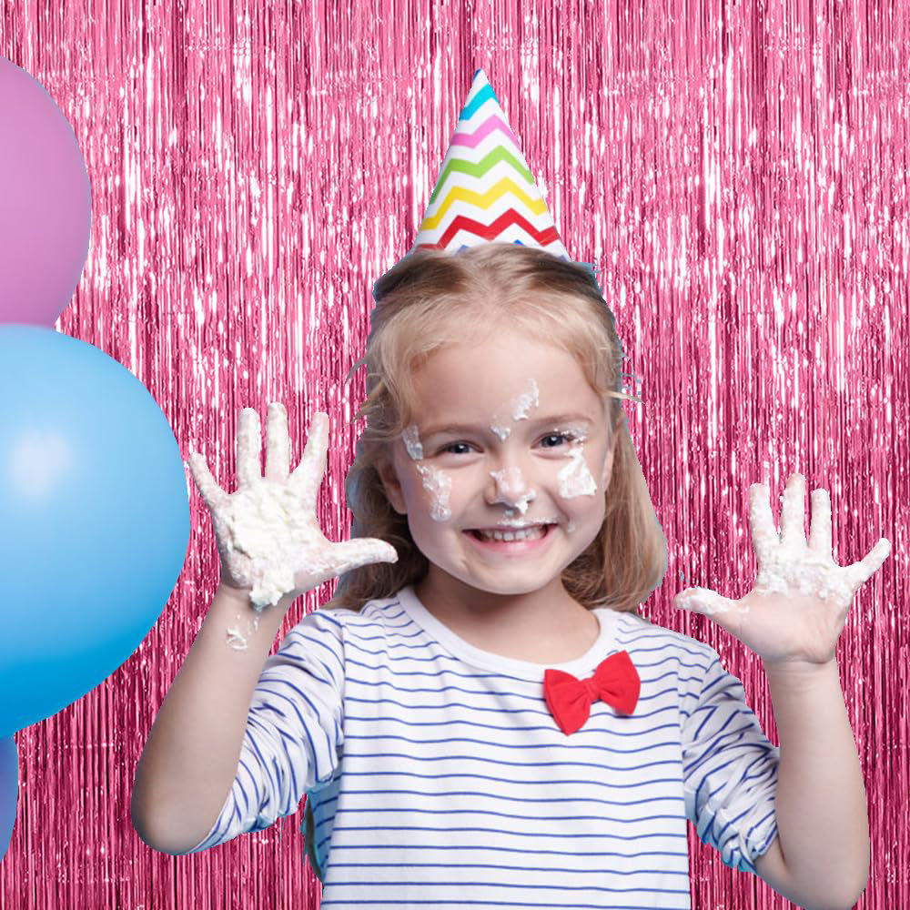 GetUSCart- 10 Pack Pink Backdrop Party Decorations Tinsel Curtain Party ...