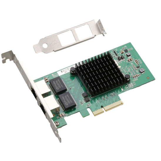 GetUSCart- Dual-Port PCIe x4 Gigabit Network Card with Intel I350 1000M PCI Express Ethernet ...