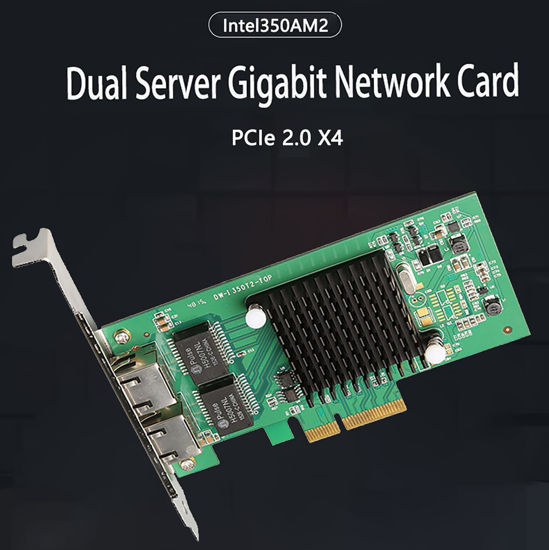 GetUSCart- Dual-Port PCIe x4 Gigabit Network Card with Intel I350 1000M ...
