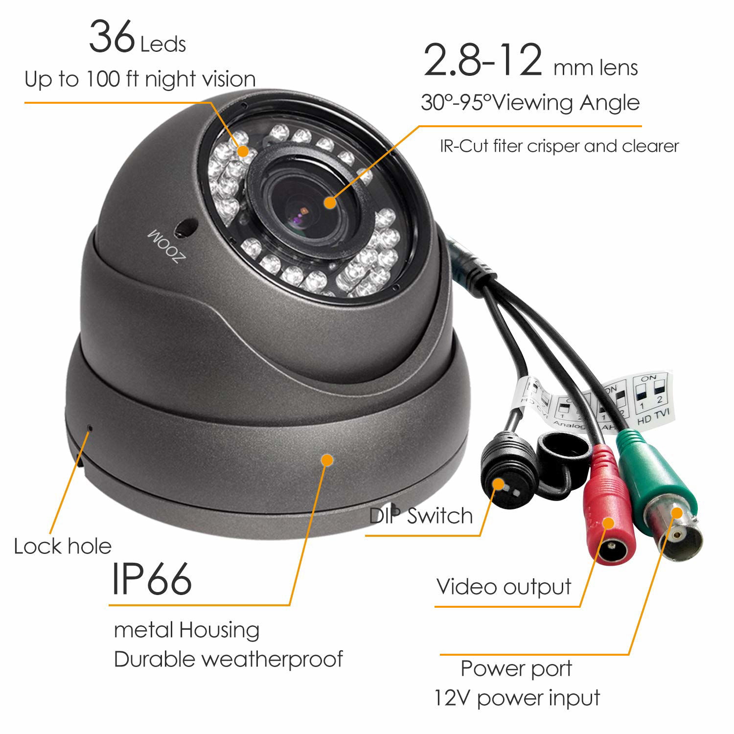 GetUSCart- Analog CCTV Camera HD 1080P 4-in-1 (TVI/AHD/CVI/CVBS ...