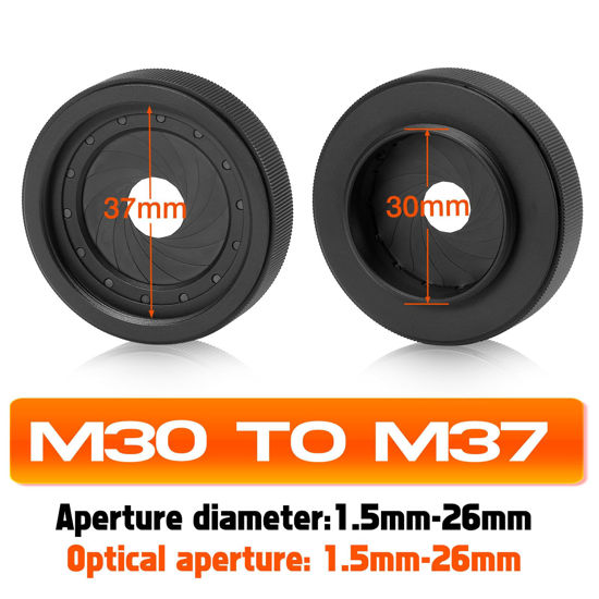 GetUSCart- Adjustable Iris Aperture Diaphragm Filter Pack M30 to M37 ...