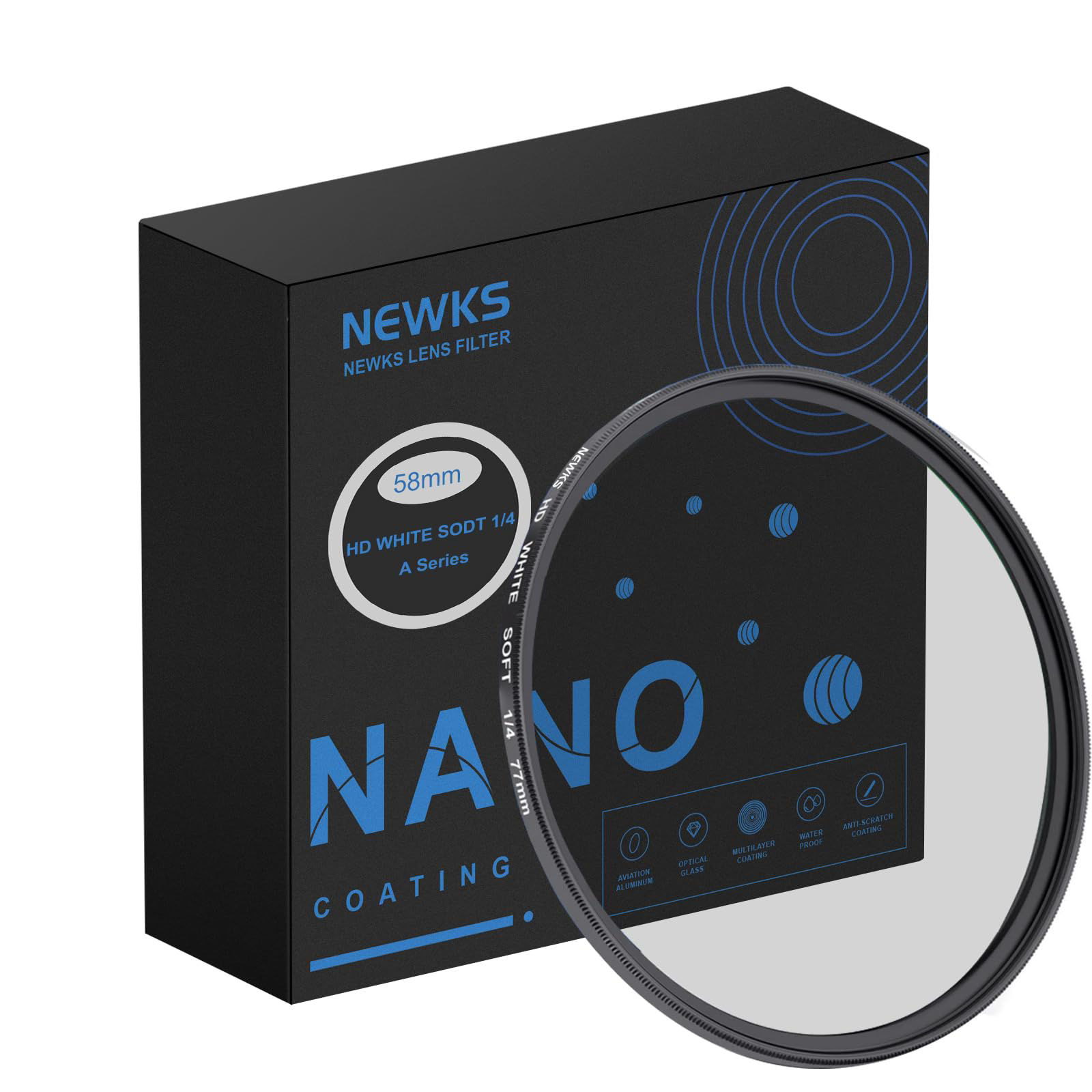 GetUSCart- NEWKS 58mm Soft White Diffusion 1/4 Filter Mist Dreamy ...