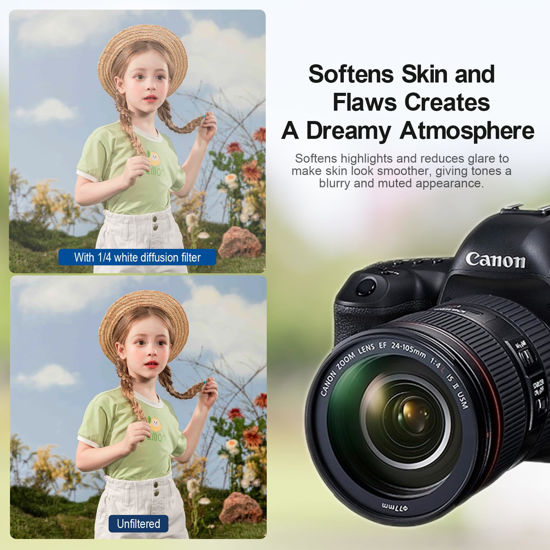 GetUSCart- NEWKS 58mm Soft White Diffusion 1/4 Filter Mist Dreamy ...