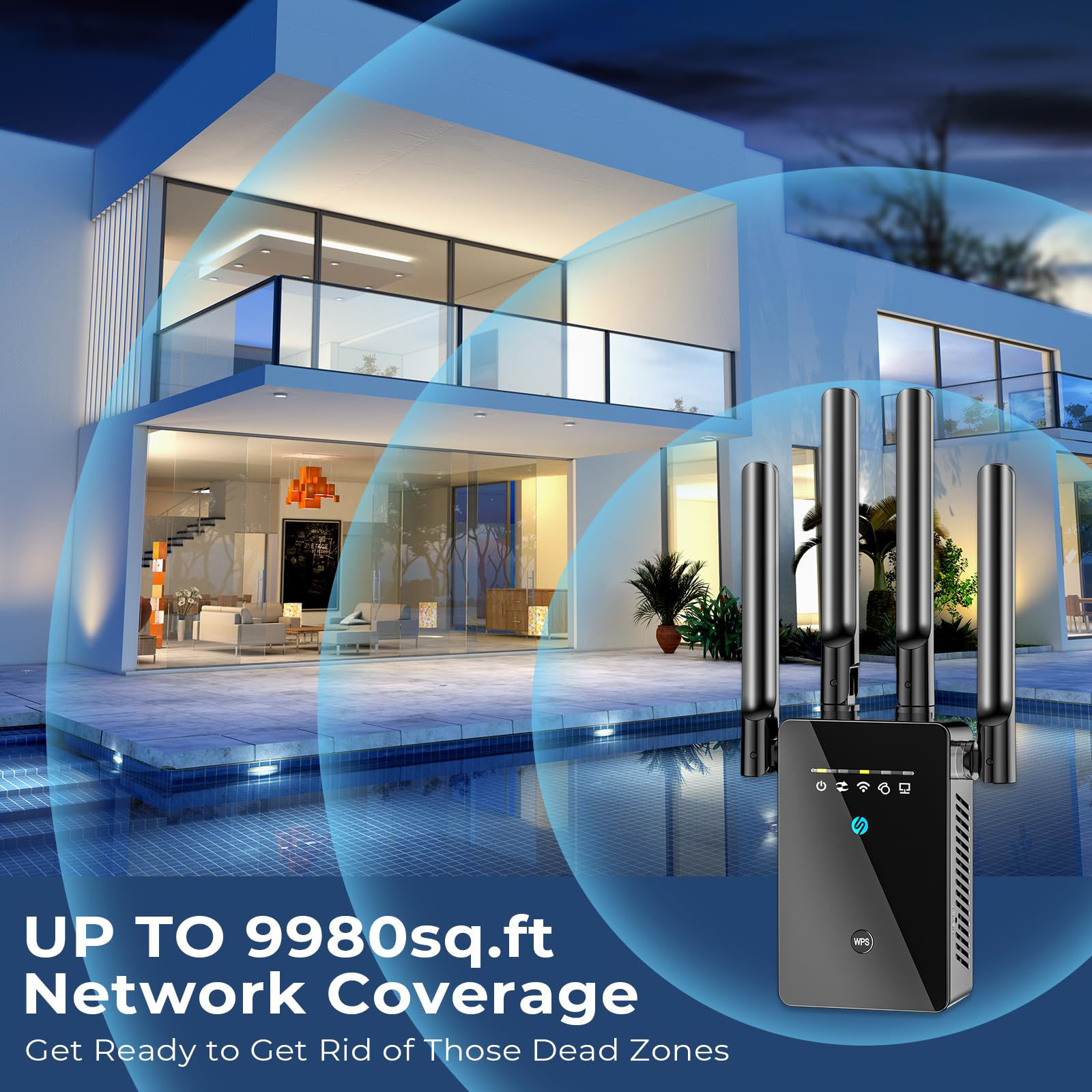 GetUSCart- 2024 WiFi Extender Signal Booster, Long Range Internet ...