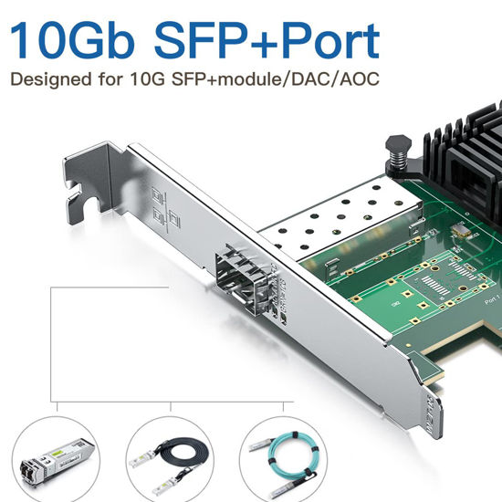 GetUSCart- 10Gb SFP+ PCI-E Network Card NIC, Compare to Intel X520-DA1 (Intel E10G42BTDA), with ...