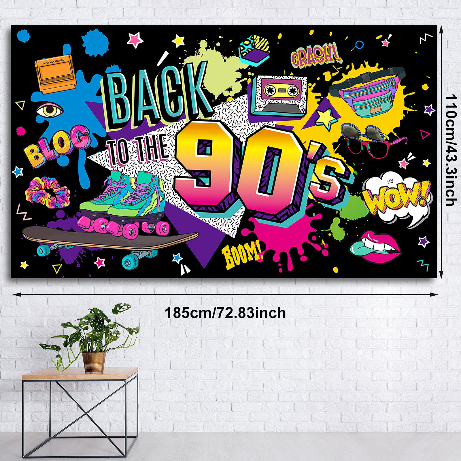GetUSCart- Irenare Back to The 90s Backdrop for Party Decorations 90s ...