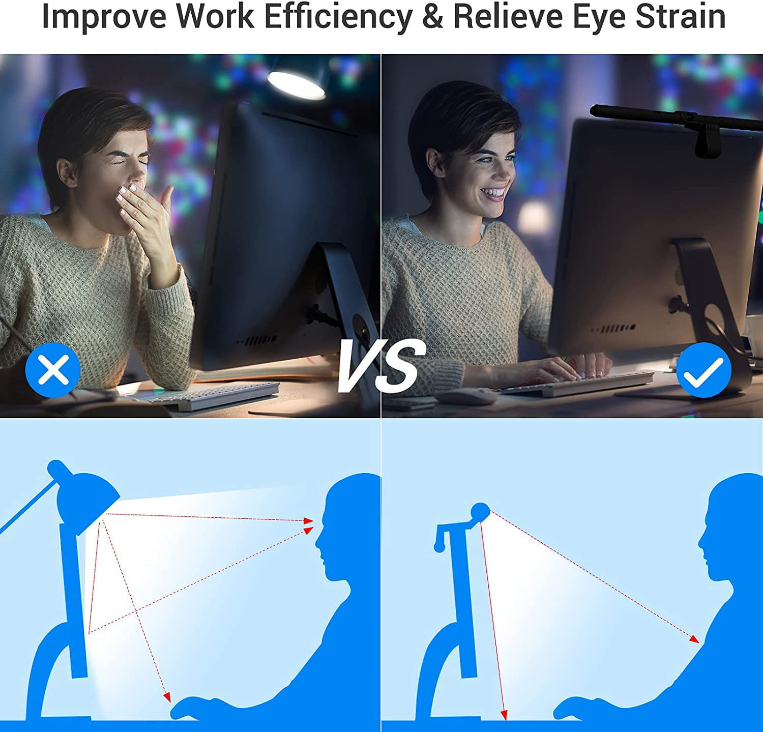 GetUSCart- Quntis Computer Monitor Light, Screen Light Bar No Glare, 20 ...