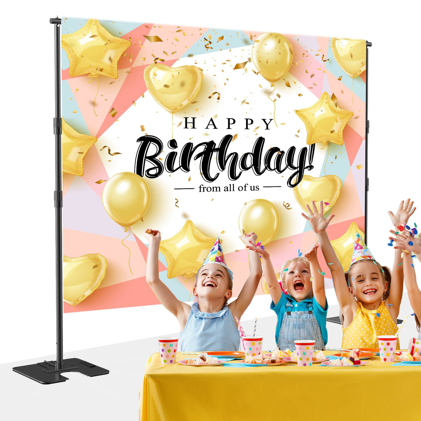 GetUSCart- ShowMaven Backdrop Stand, 8x10 ft Adjustable Photo Backdrop ...