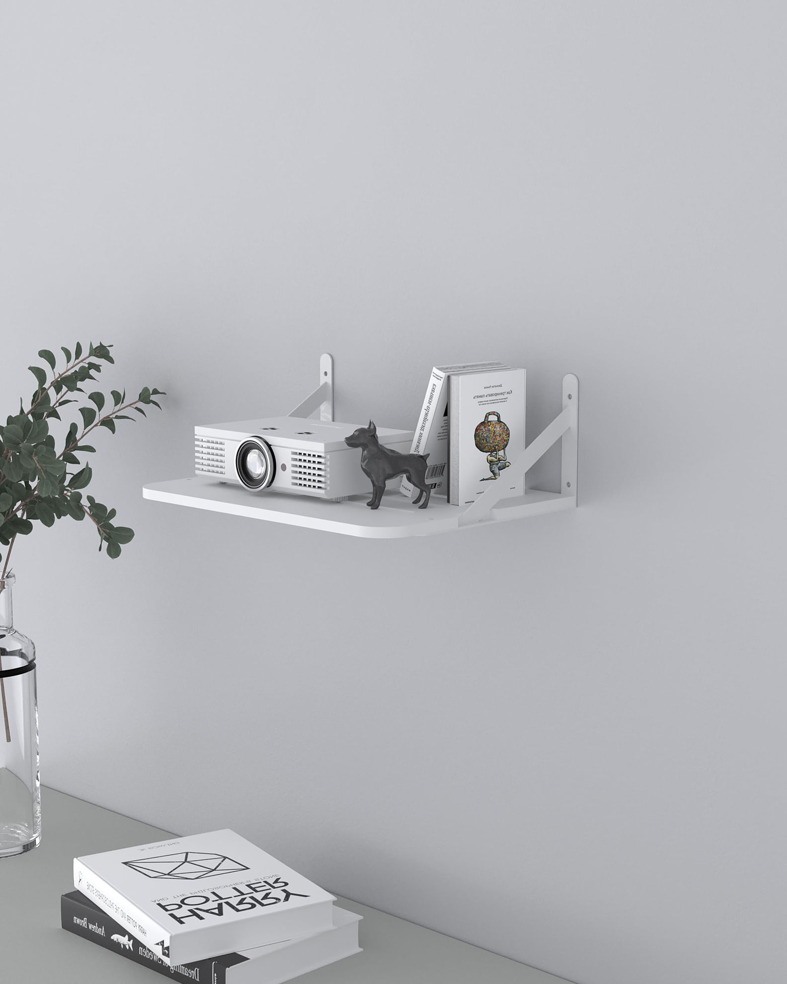 GetUSCart- AREAJD White Small Mini Projector Shelf/Modem Shelf/Router ...