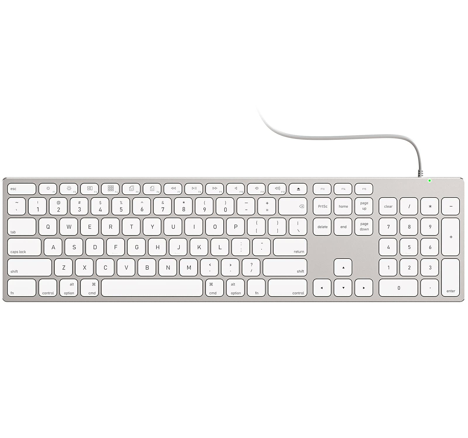 GetUSCart- All-Aluminum Wired Keyboard for Apple Mac OS-Plug-n-Play ...