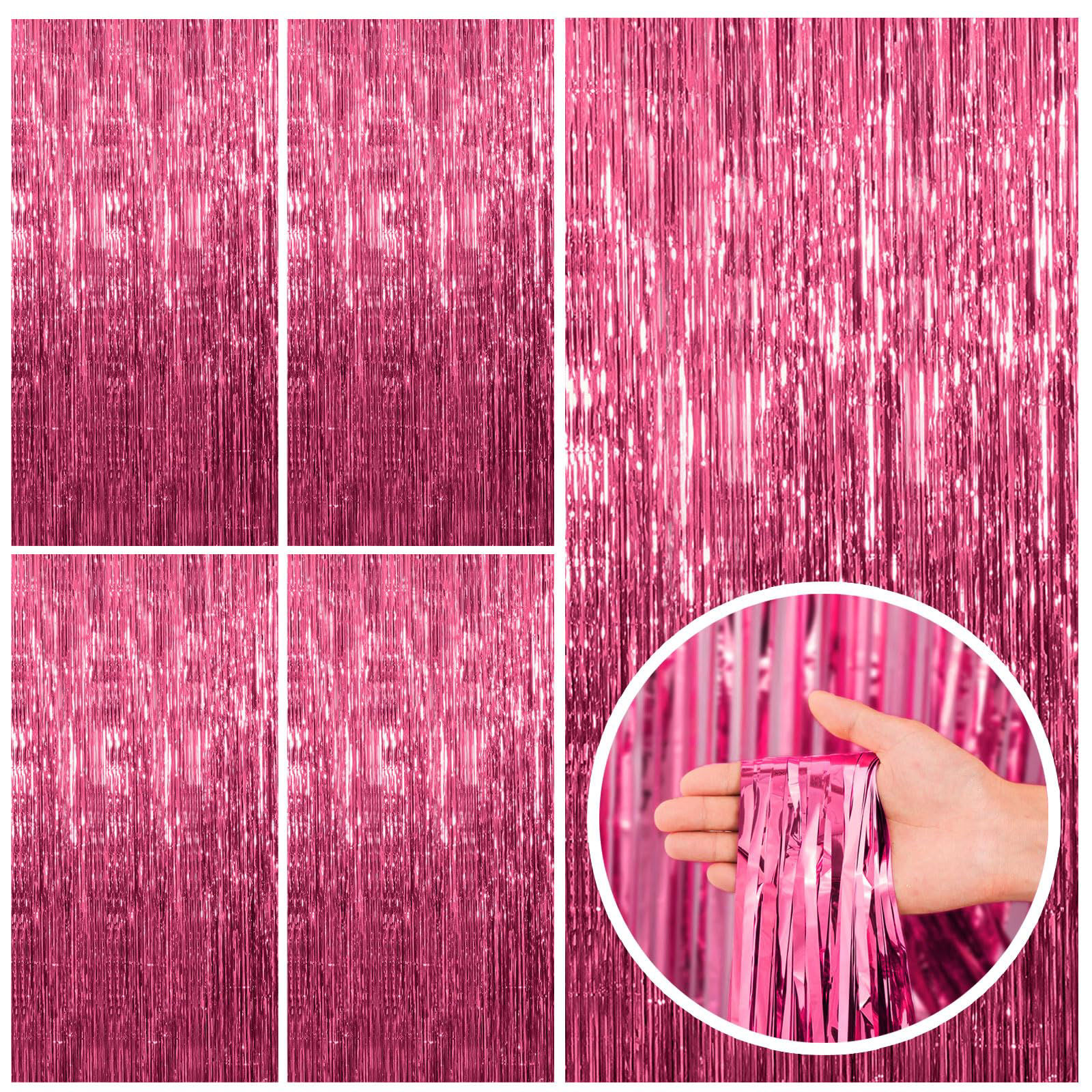 GetUSCart- 5 Pack Pink Backdrop Party Decorations Tinsel Curtain Party ...