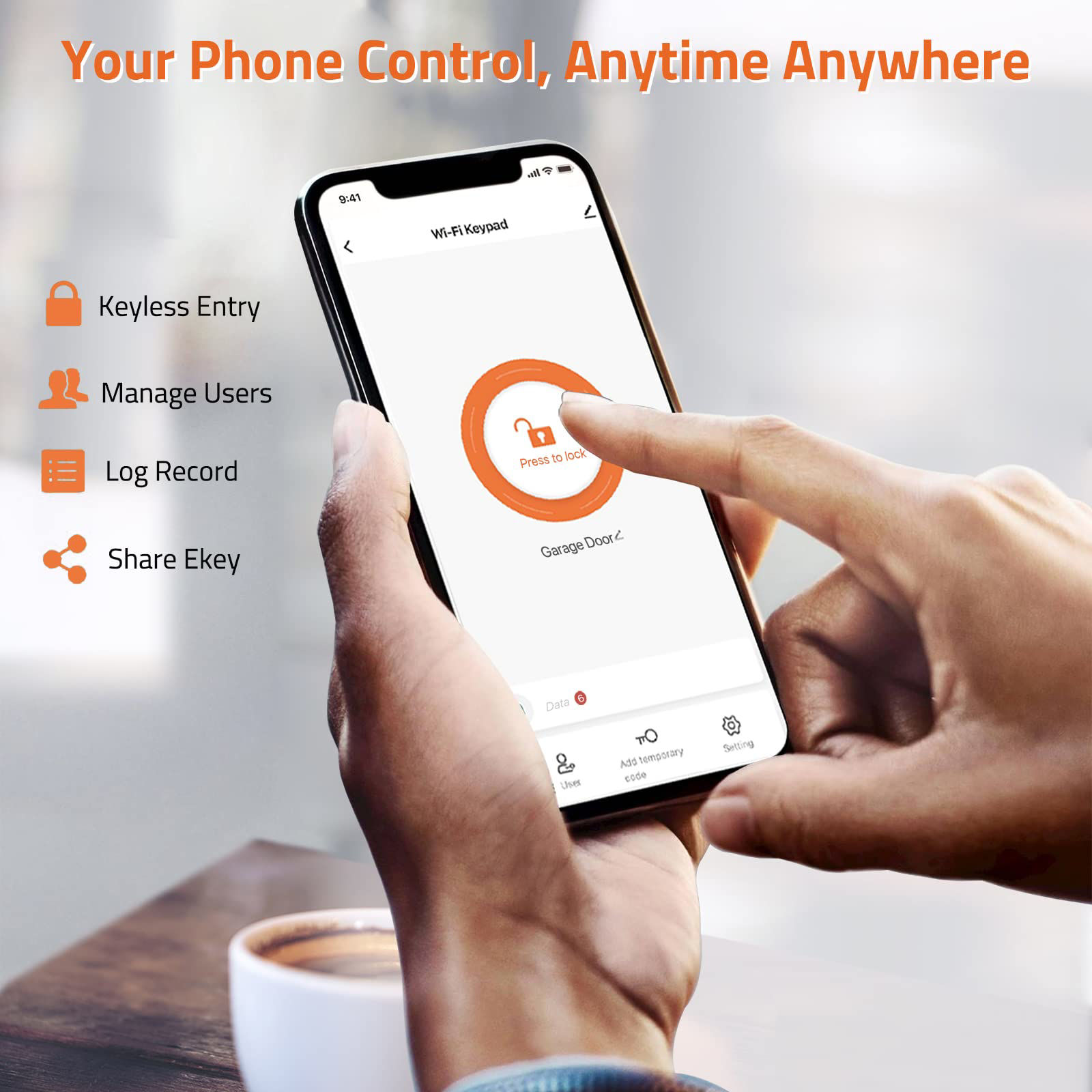 GetUSCart- Wireless WiFi Access Control Keypad, Metal Stand-Alone Door ...