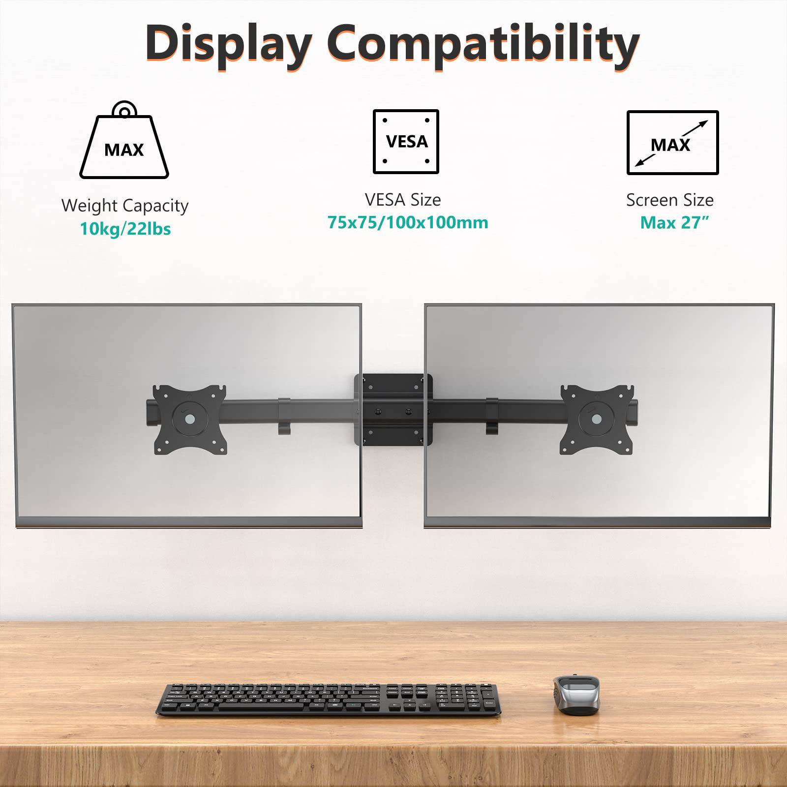 GetUSCart- WALI Dual Monitor Wall Mount, Single to Double Bracket ...