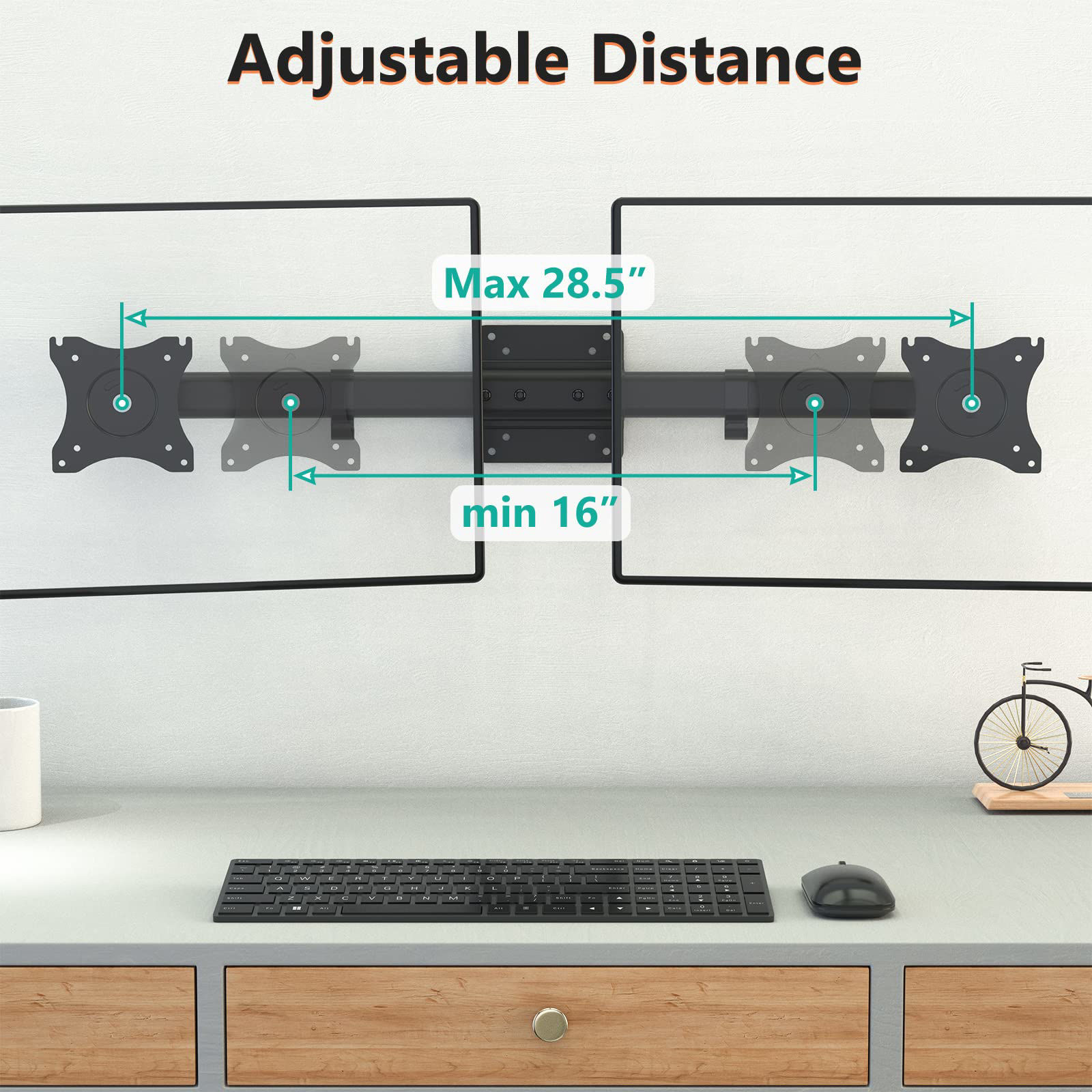GetUSCart- WALI Dual Monitor Wall Mount, Single to Double Bracket ...