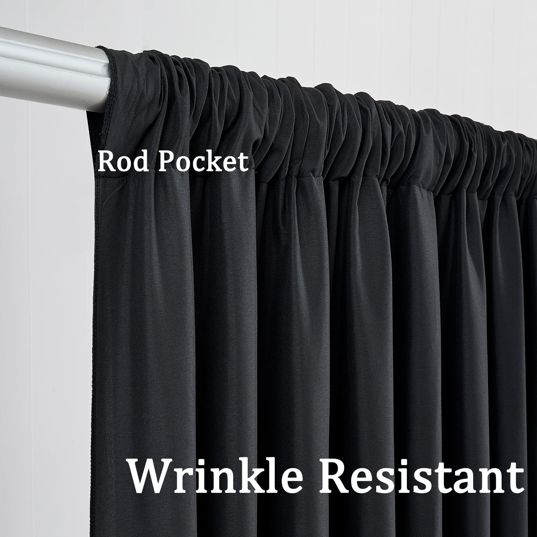 GetUSCart- Black Backdrop Curtain Panels for Parties, Thick Polyester ...