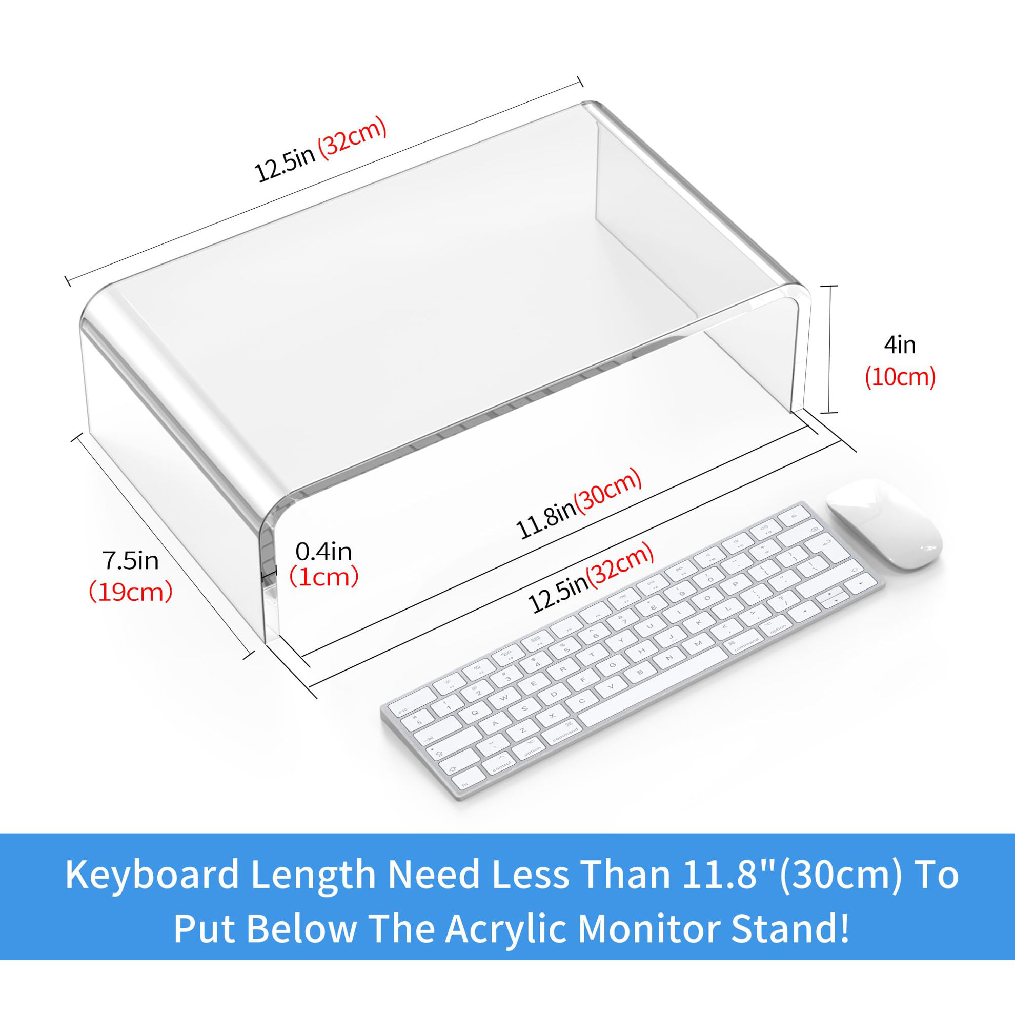 GetUSCart- Beimu Acrylic Monitor Stand Riser Acrylic Laptop Stand Riser ...