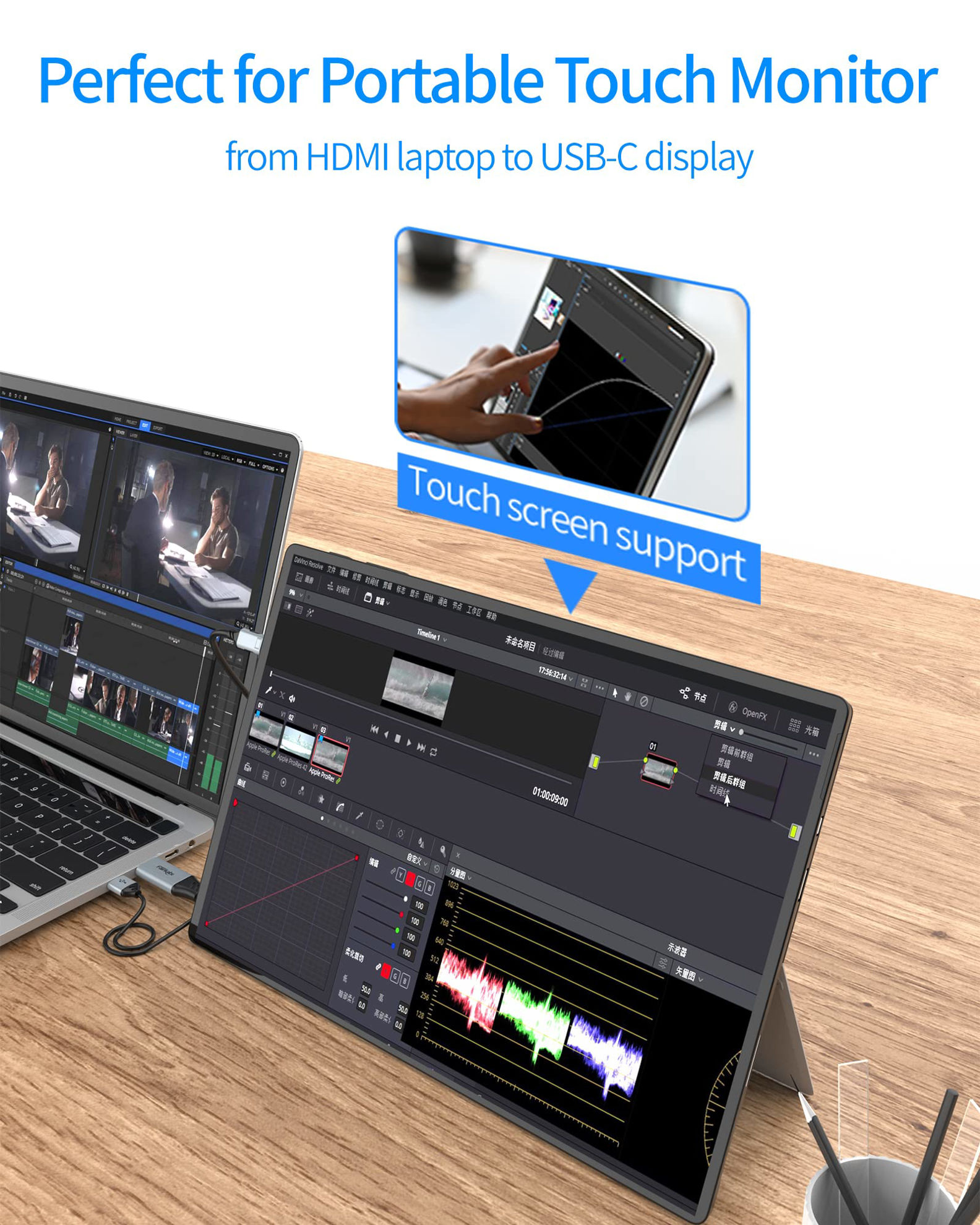 GetUSCart- HDMI to USB C Cable 4K60Hz, HDMI 2.0 to UsbC 6.6FT Soft ...