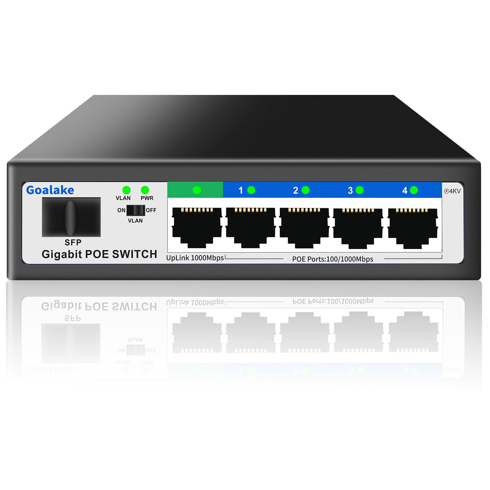 GetUSCart- Goalake 5 Port Gigabit PoE Switch and 1 Gigabit SFP Slot ...