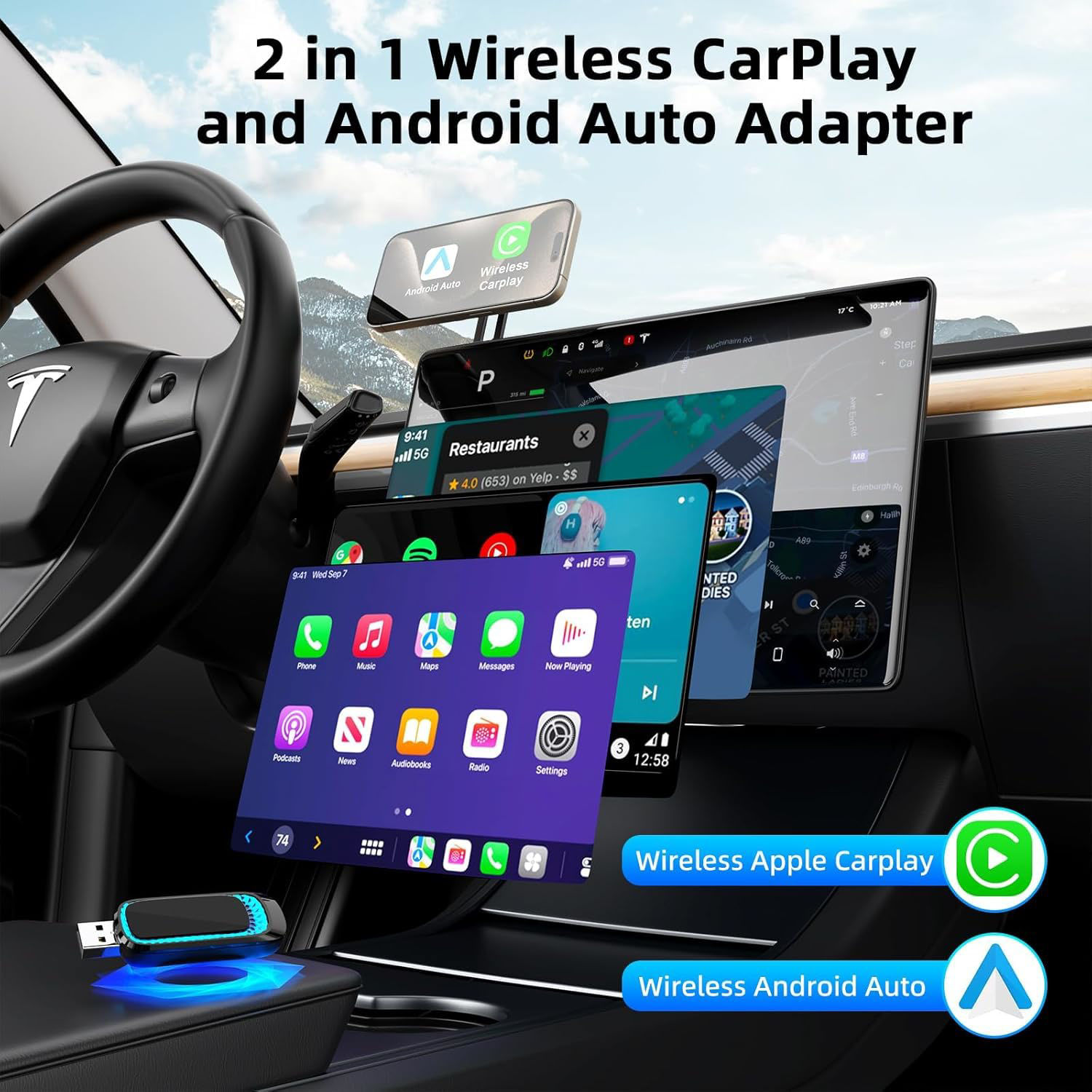 Getuscart Android Auto Wireless Adapter And Wireless Carplay Adapter