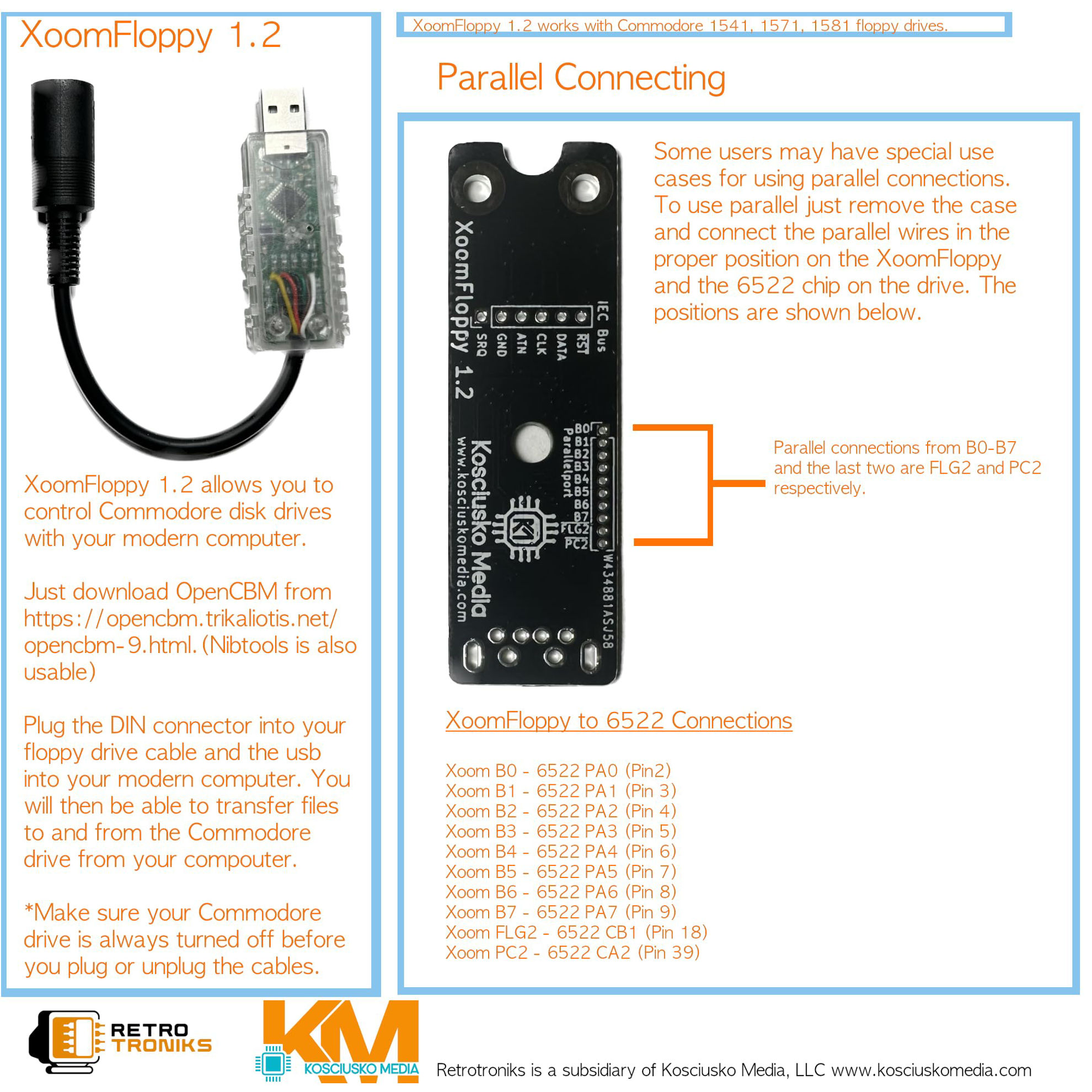 GetUSCart- XoomFloppy - Thumb Sized Xum1541 (Zoom Floppy) for USB to IEC Communication with ...