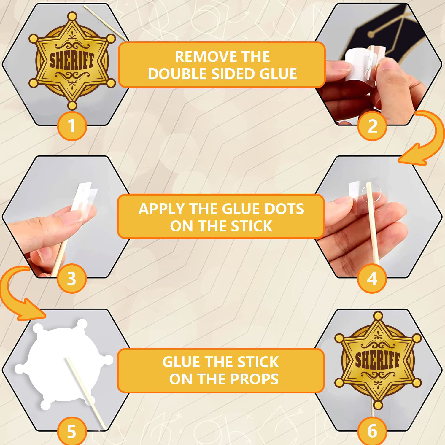 GetUSCart- 36Pcs Country Party Decorations Photo Booth Props, Western ...