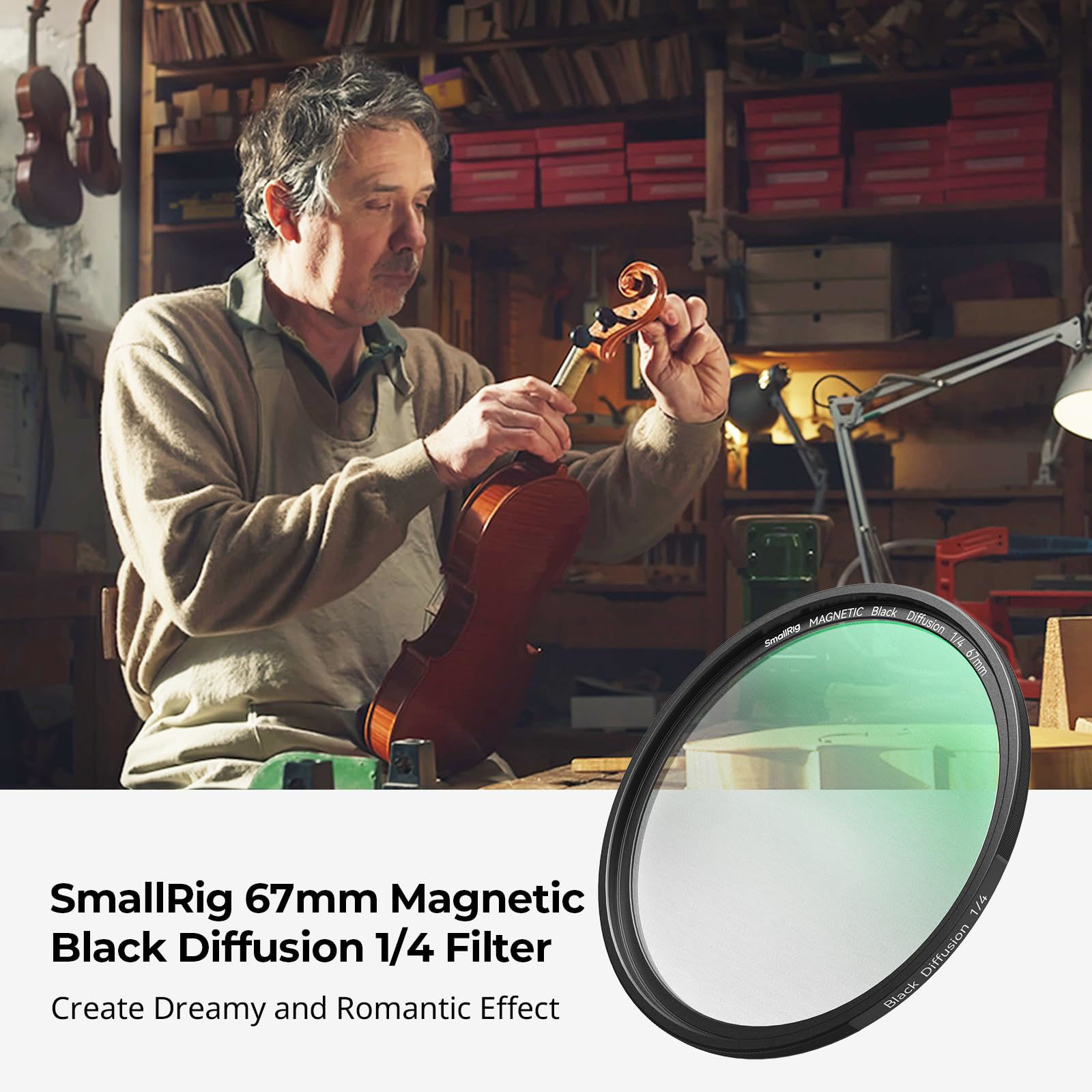 GetUSCart- SmallRig 67mm Magnetic Black Diffusion 1/4 Filter Mist ...