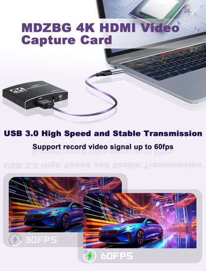 GetUSCart- MDZBG Video Capture Card, 4K 60FPS Capture Card USB 3.0 with ...