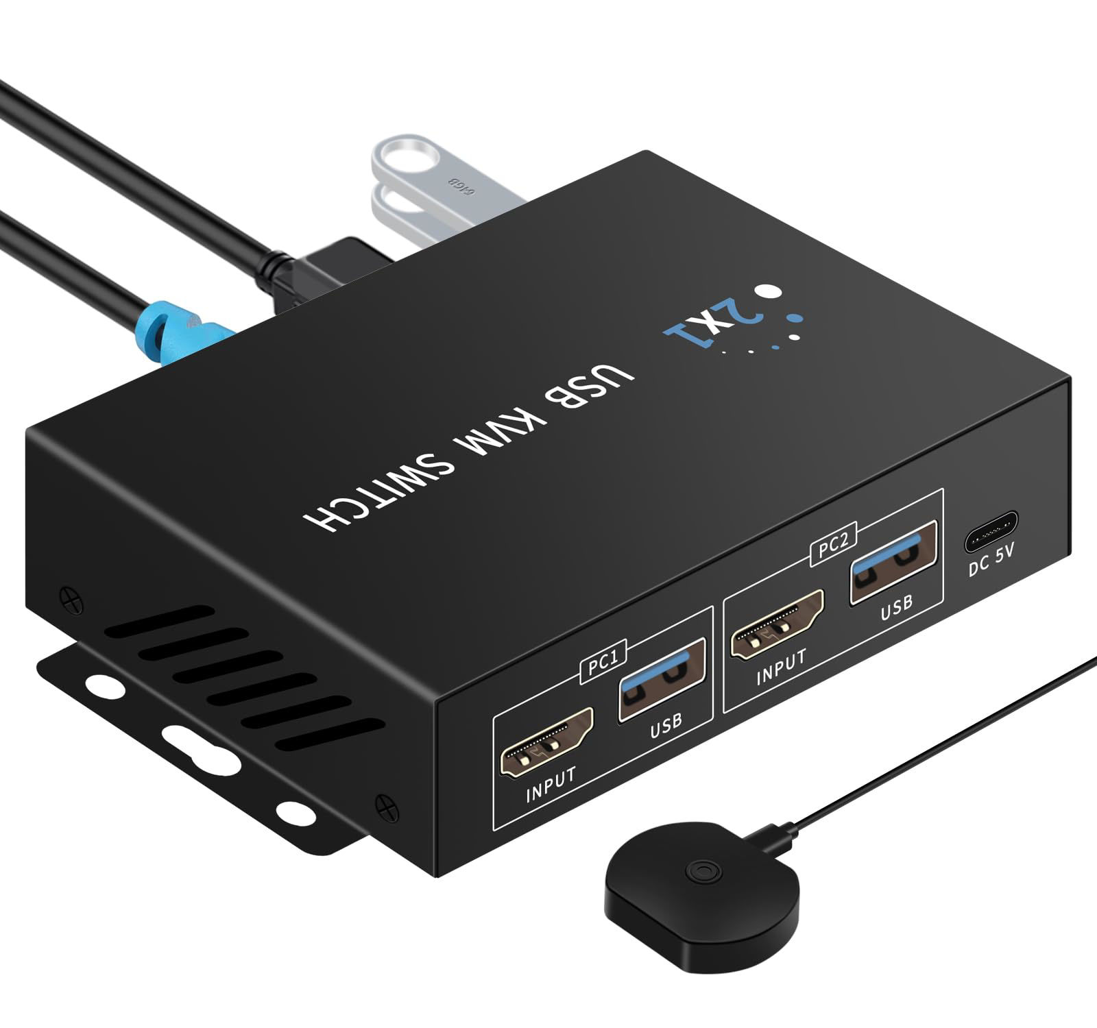 GetUSCart- KVM Switch hdmi 1 Monitors 2 Computers 4K@60Hz,usb3.0 ...