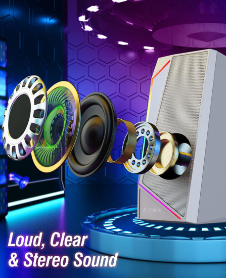 GetUSCart- LENRUE Computer Speakers, USB/USB-C Powered PC Speakers with ...