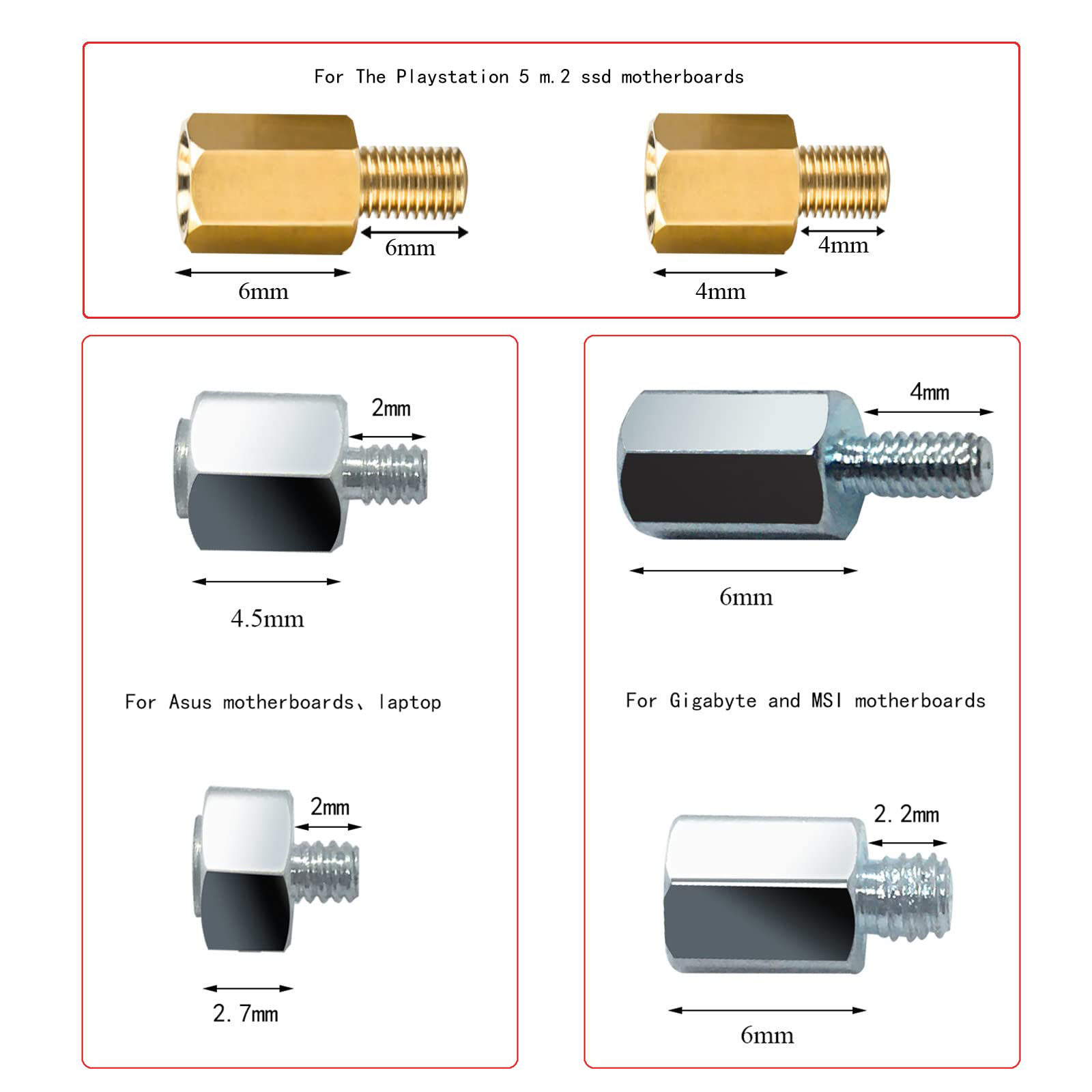 GetUSCart- PCIe NVMe M.2 Mounting Screws Computer Screws Motherboard ...