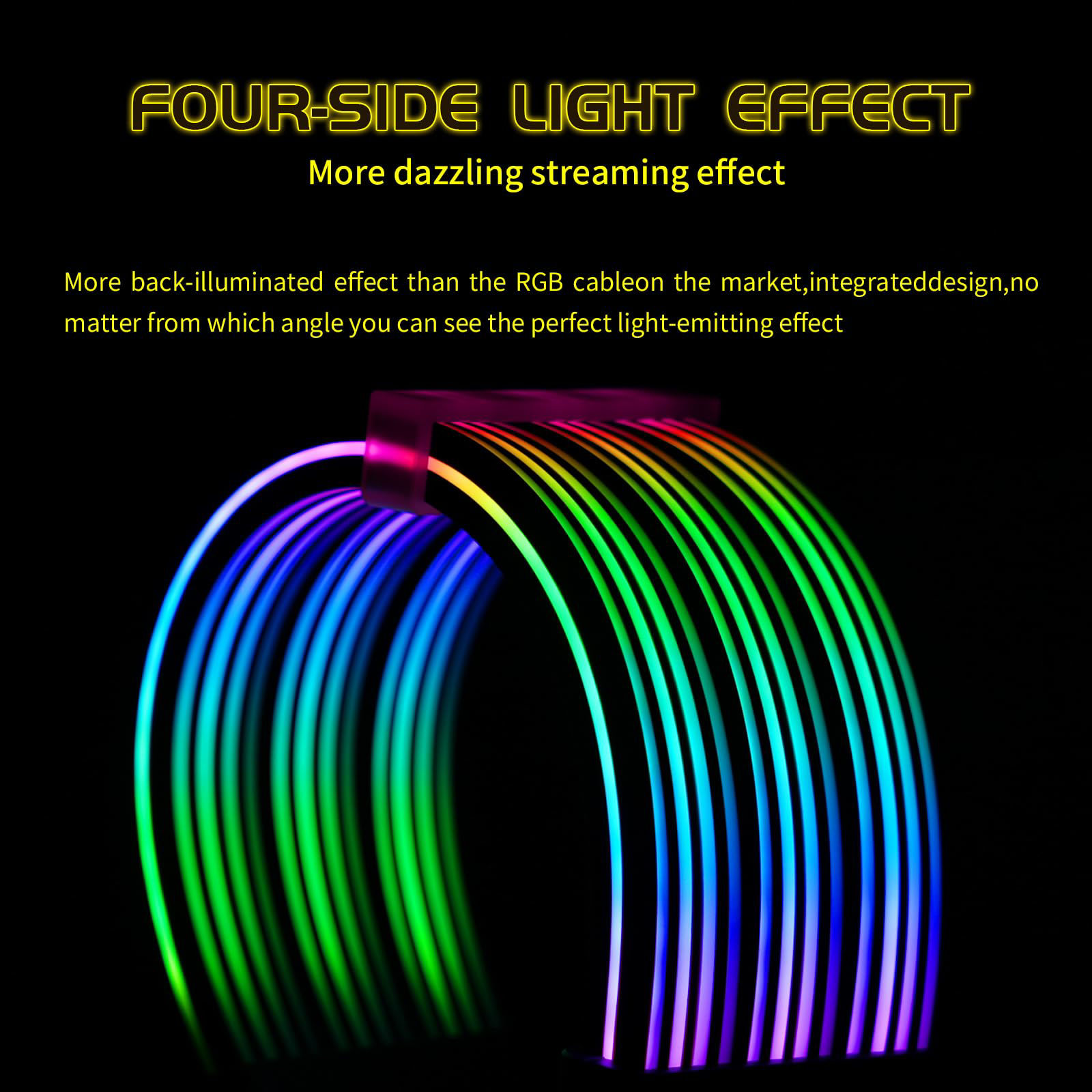 GetUSCart- Sirlyr 24 Pin RGB Cable,RGB PSU Cables Extensions - 5V 3Pin ...