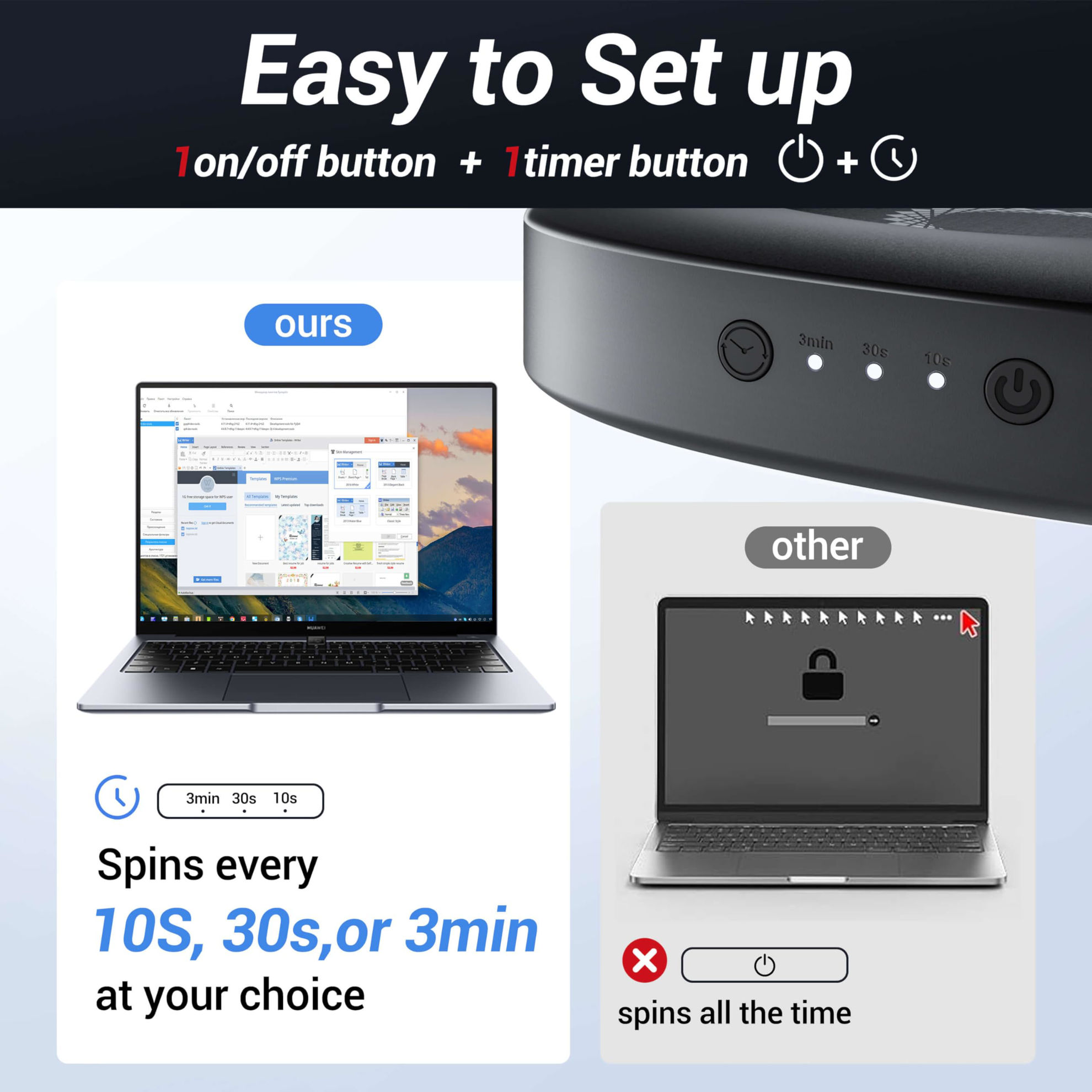 GetUSCart- MEKASS Mouse Mover with Adjustable Interval Timer and Ultra-Silent Motor, Mouse ...