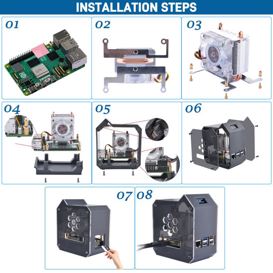 GetUSCart- GeeekPi Mini Tower Kit for Raspberry Pi 5, Pi 5 Case with ...