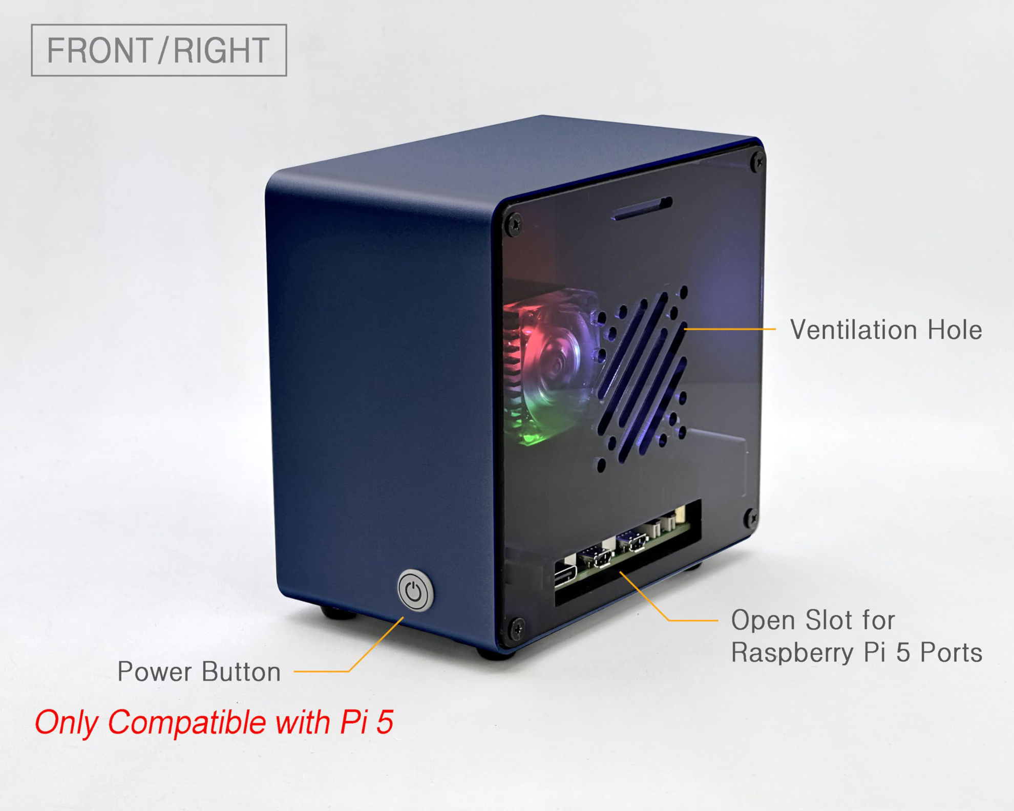 GetUSCart- ElectroCookie Raspberry Pi 5 Case, Aluminum Mini Tower Case ...