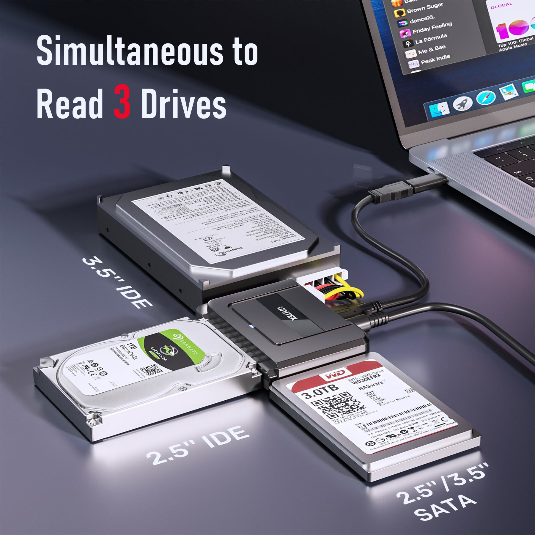 GetUSCart- Unitek USB C to SATA IDE Adapter - External Hard Drive ...
