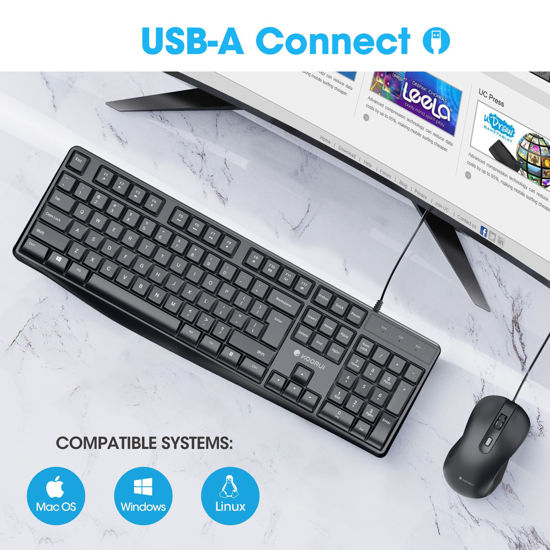 GetUSCart- Wired Keyboard and Mouse Combos, KOORUI Keyboard USB-A Plug ...
