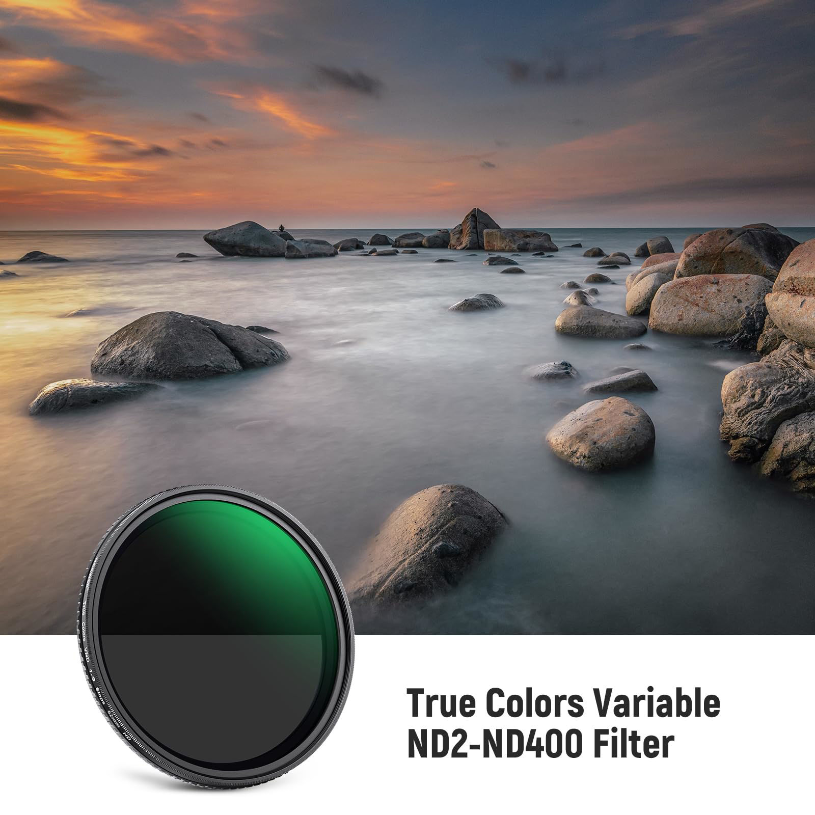 GetUSCart- NEEWER 62mm True Color Variable ND2-ND400 Filter, Hard Stops ...