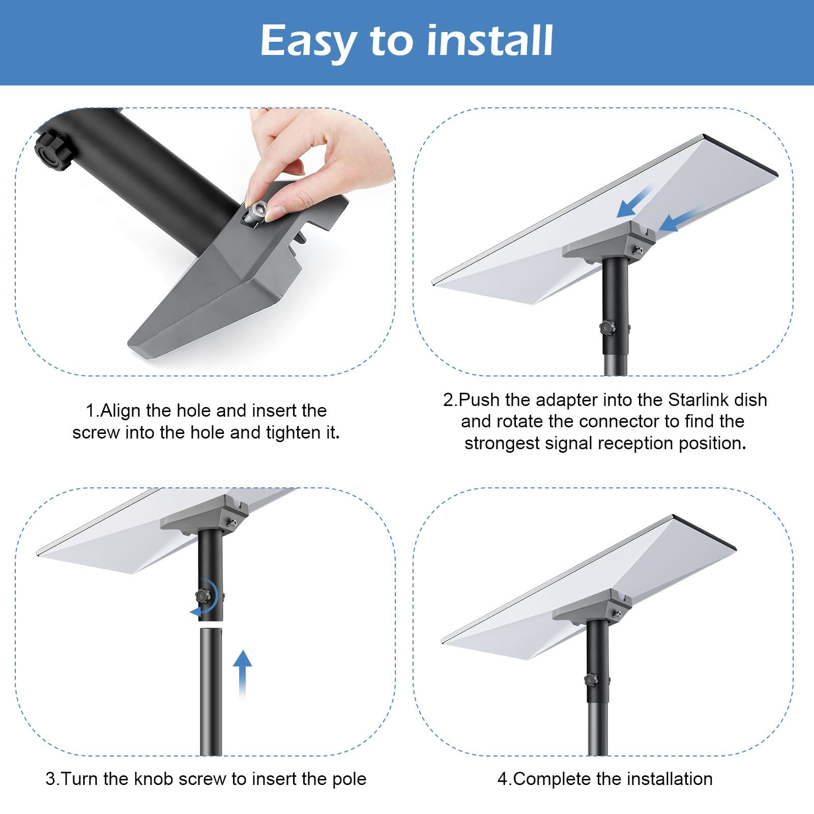 GetUSCart- Starlink Gen 3 Pipe Adapter Connector, Starlink Pole Mount ...