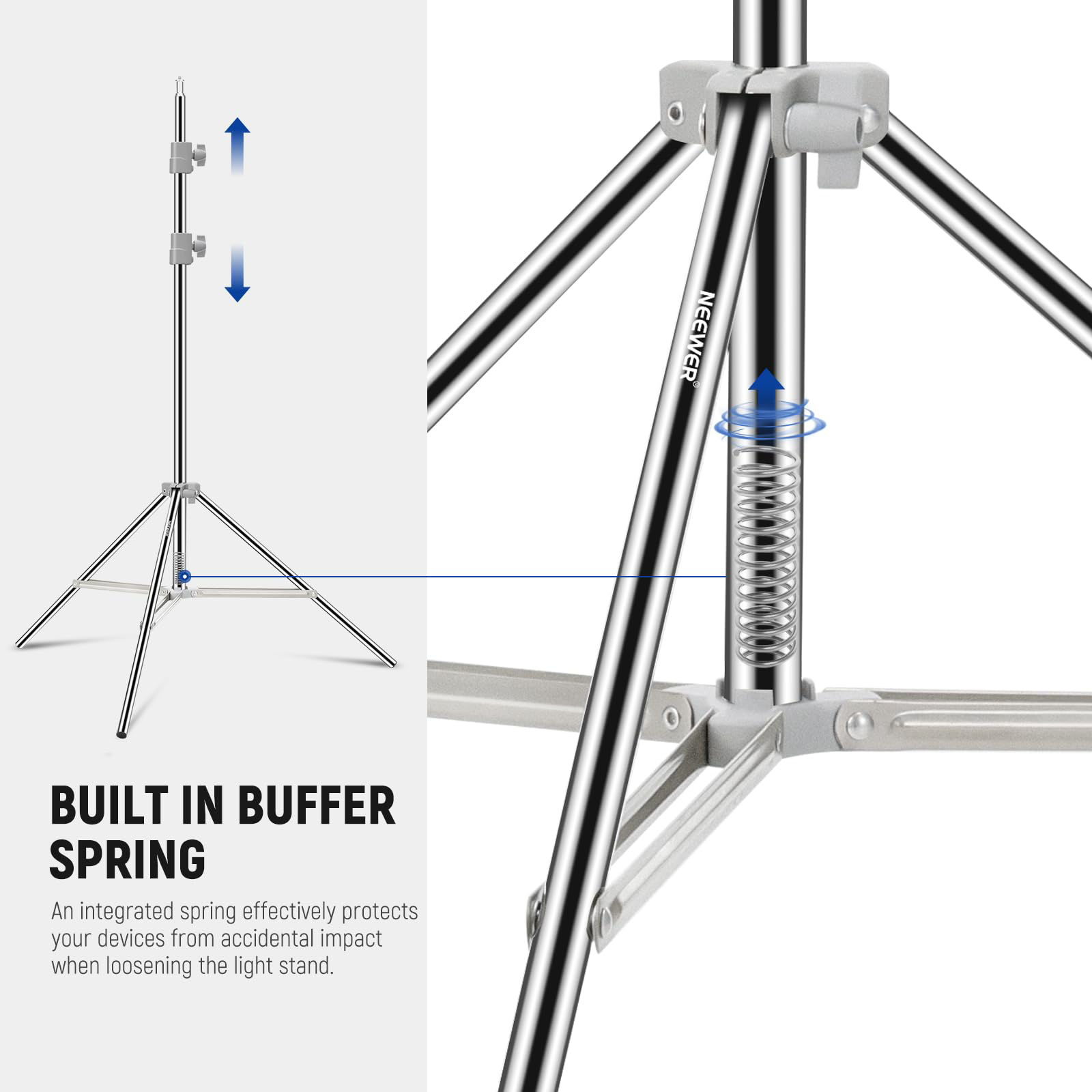 GetUSCart- NEEWER Upgraded 75"/190cm Light Stand Stainless Steel Spring ...